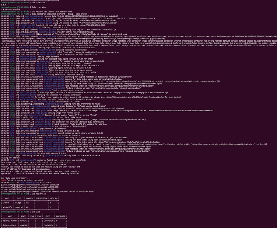Juju bootstrapping error in LXD - LXD - Linux Containers Forum