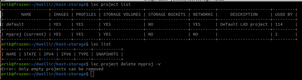 How to delete a (empty?) project - LXD - Linux Containers Forum