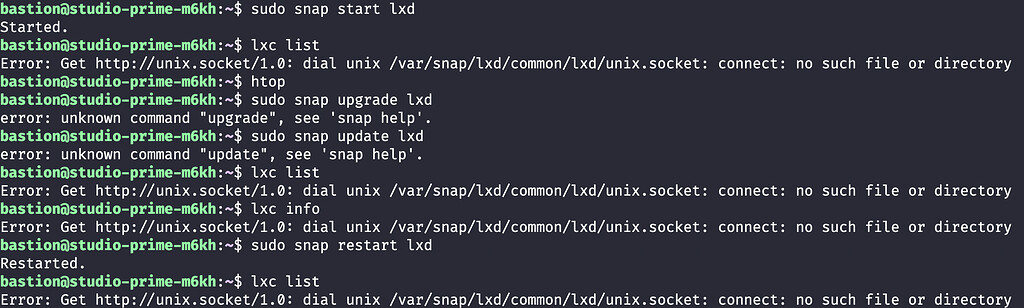 Unable to connect to run lxc list - Linux Containers Forum
