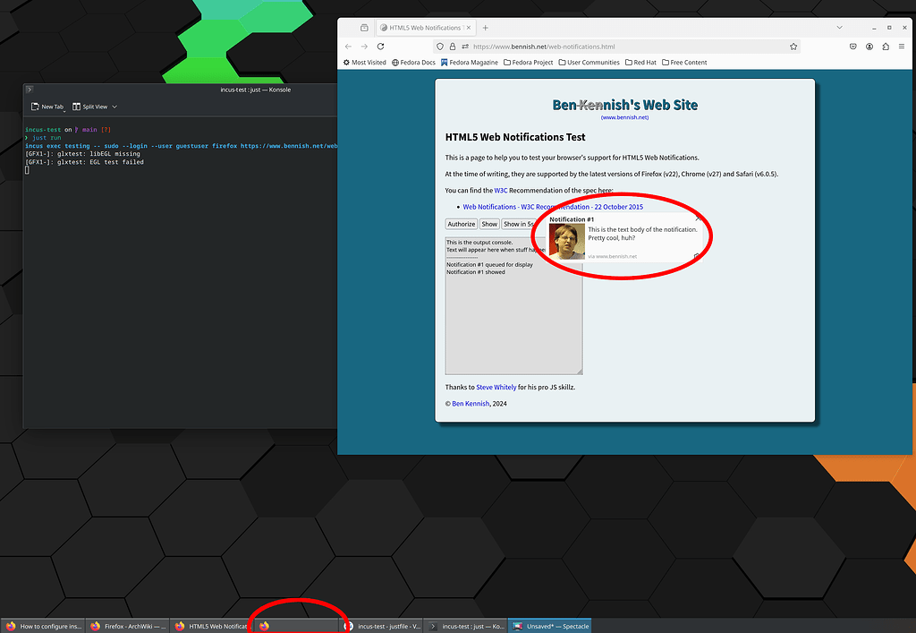 Is there a way to get notifications from container guest GUI apps on ...