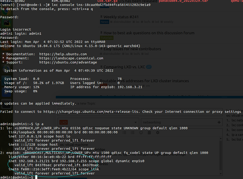 Why does Lxc list not display IPv4 network - LXD - Linux Containers Forum