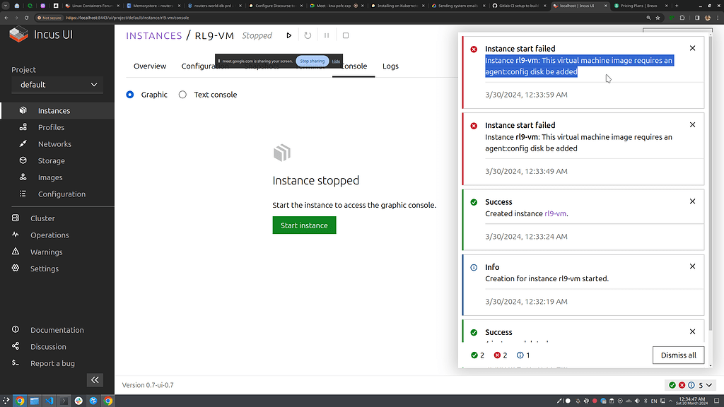 I cannot run rockylinux 9 cloud VM - Incus - Linux Containers Forum