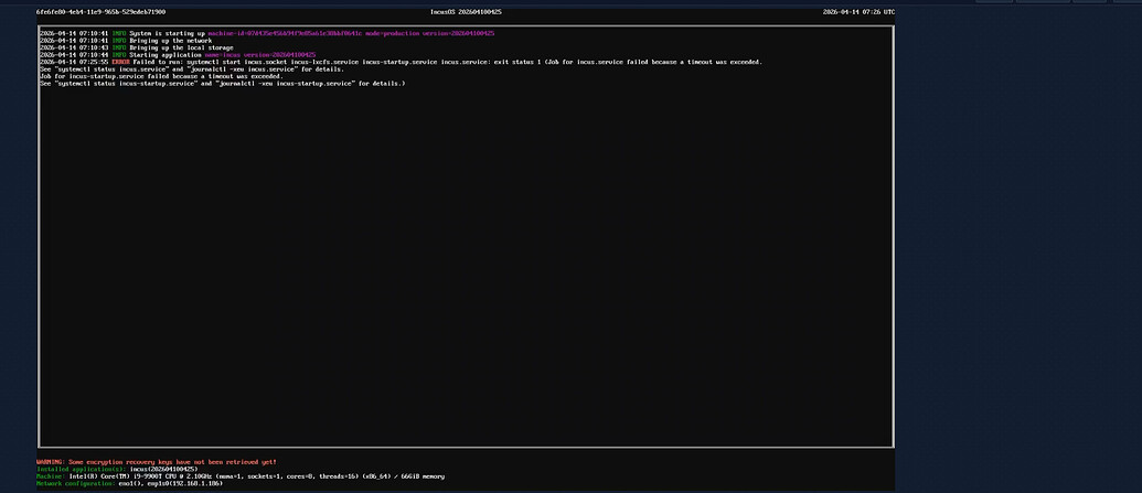 Changed network and now not able to connect - IncusOS - Linux ...