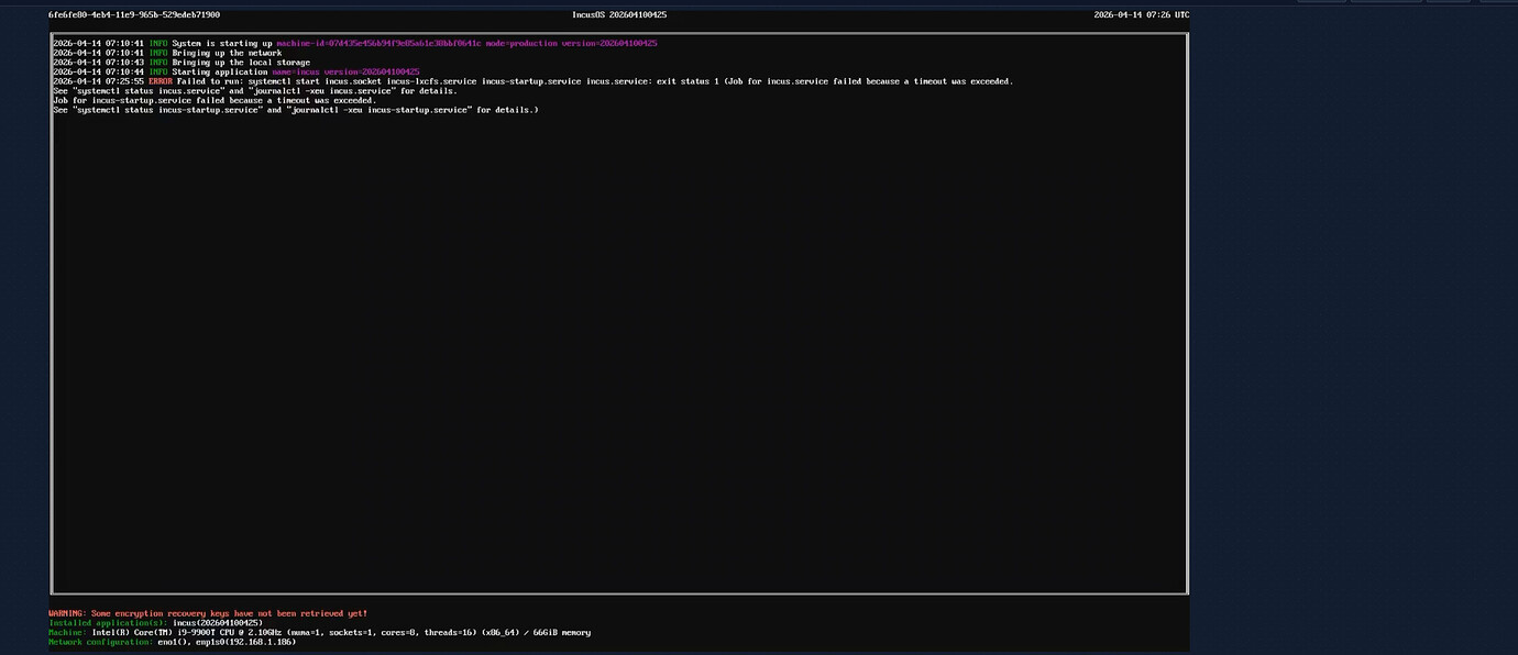 Changed network and now not able to connect - IncusOS - Linux ...