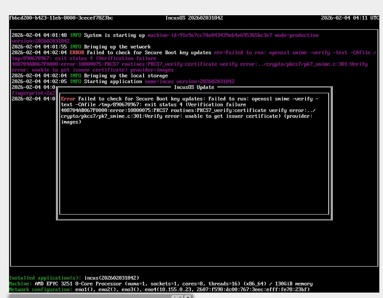 Secure Boot Key Update Verification Failure After TPM Chip Reseat ...
