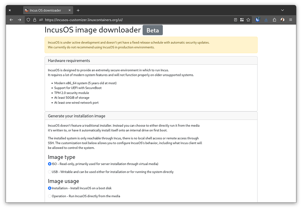 Trying out Incus OS - News - Linux Containers Forum